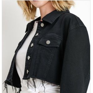Jackets & Coats | Black Cropped Denim Jacket | Poshmark